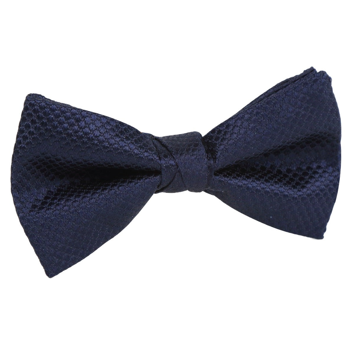 Navy Luxury Silk Square Weave Single Dimple Silk Bow Tie – Mr Robinson